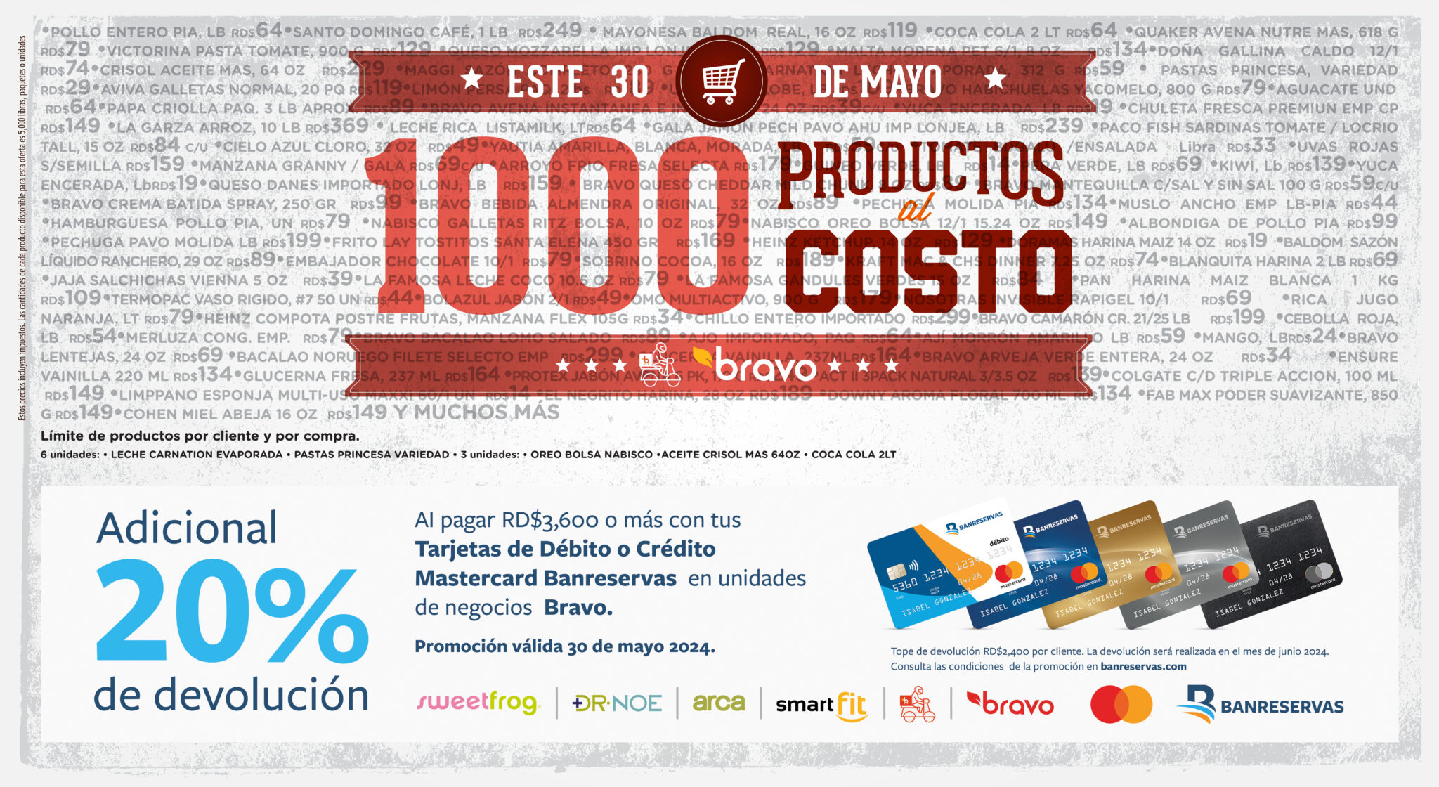 Mil productos al costo – Supermercados Bravo